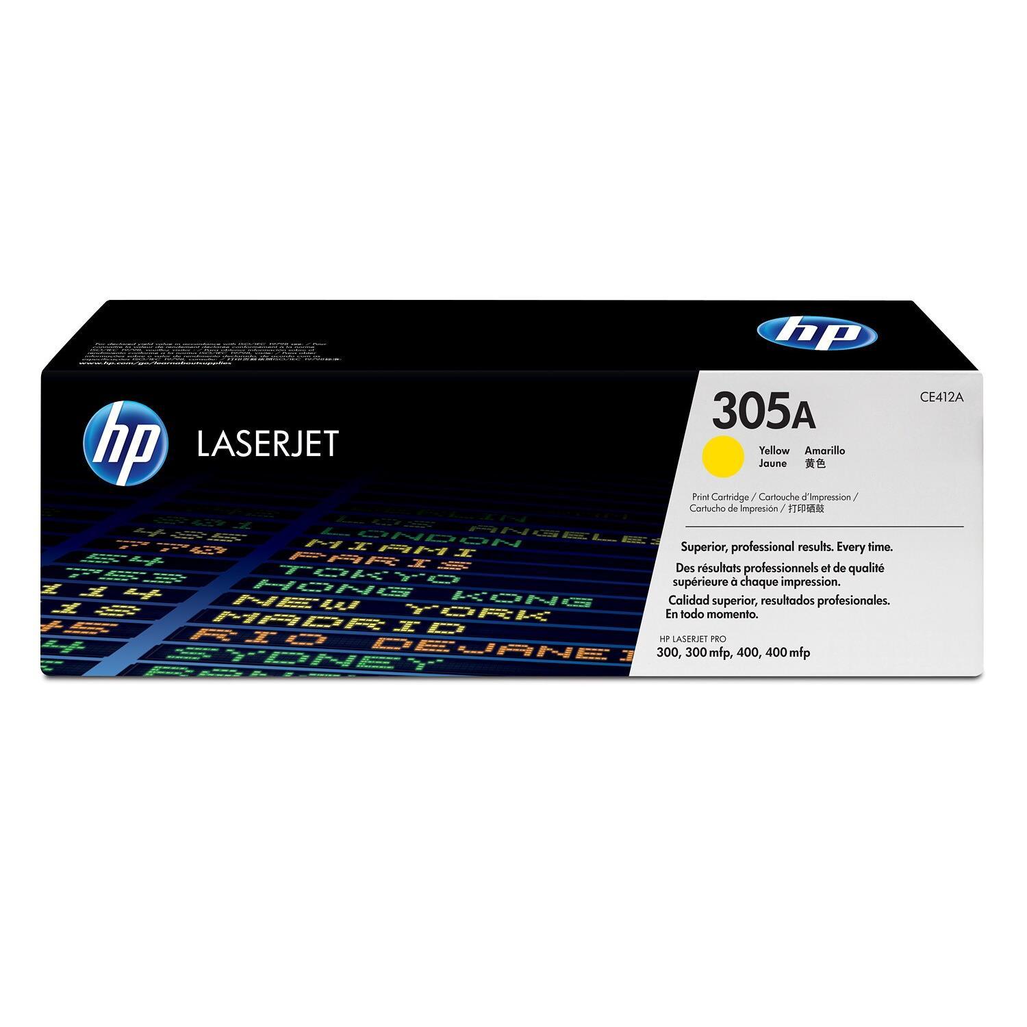 HP 305A Original LaserJet Toner Cartridge - Yellow CE412A – HP Online